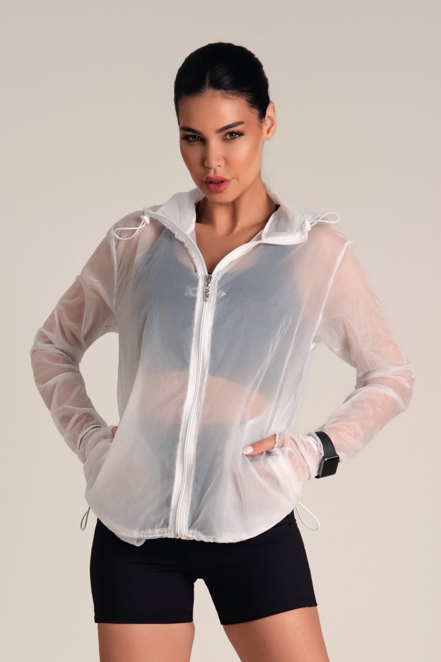 Jaqueta Corta Vento Translúcida Branco